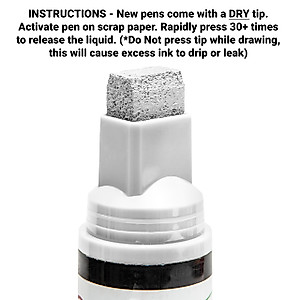 Glass Pen Window Marker: Liquid Chalk Markers for Glass, Car Marker or Mirror Pen with Washable Paint - Car Windows, Mirror, Storefront Windows, Parade & Party, Holiday (White, Jumbo Tip)