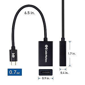 Cable Matters 32.4Gbps USB C to DisplayPort 1.4 Adapter, 4K@240hz, 8K@60hz, and HDR Support -Thunderbolt 4 / USB4 Compatible with Oculus Rift S, iPad Pro, iPhone 15 Pro, MacBook Pro, XPS, Surface