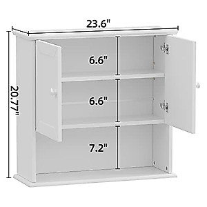 Visiblesser Bathroom Wall Cabinet, Hanging Medicine Cabinets, Wall Mounted Storage Cabinet for Kitchen & Living Room, White