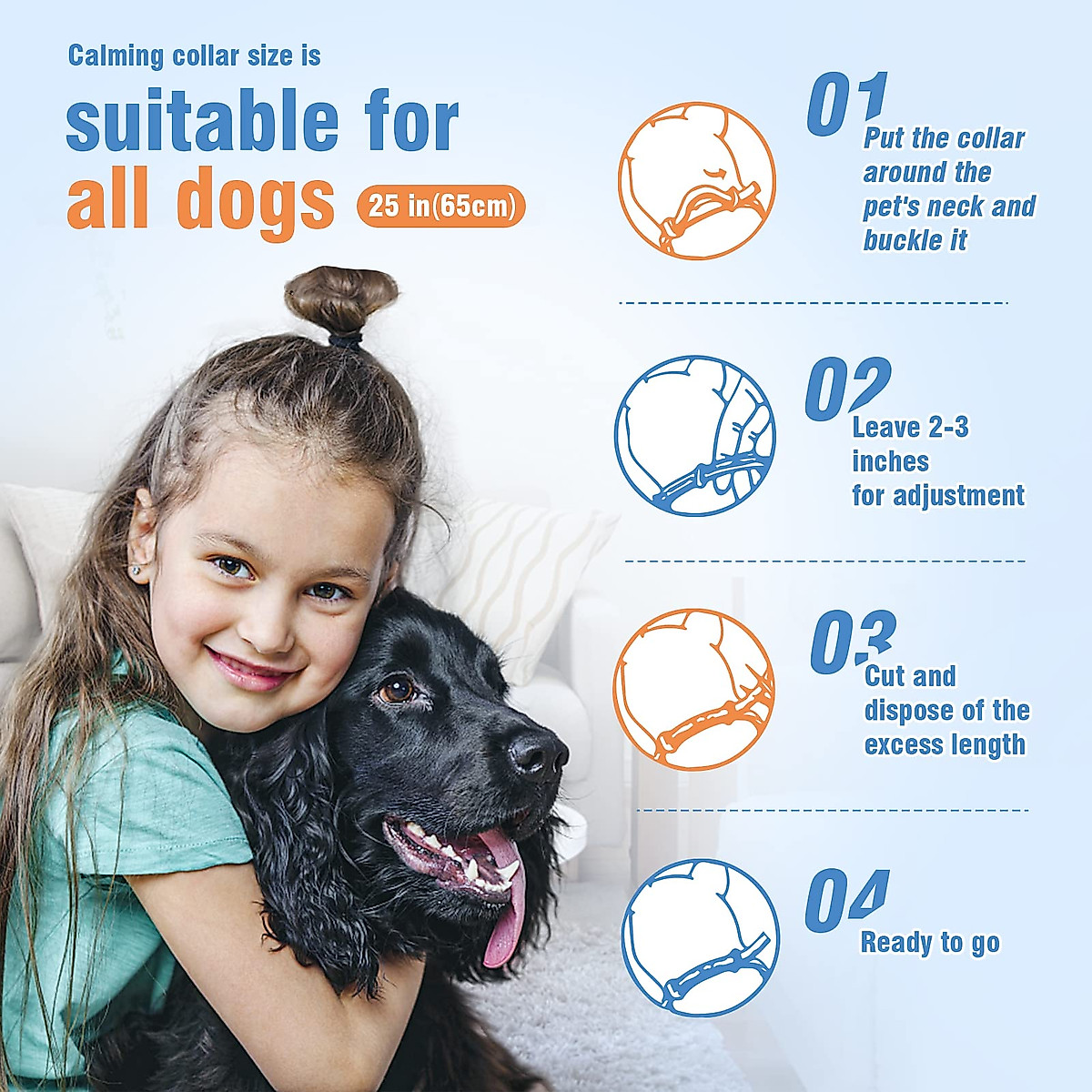 Calming Collar for Dogs 4 Packs Pheromone Collar 60 Days Use, Dog Anxiety Relief Separate Design Suitable for Various Small Medium Large Dog Relax Dog Calming Collar, Adjustable Size 25 Inches