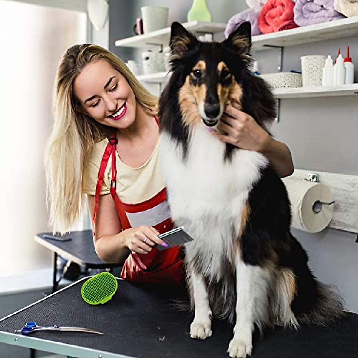 Pet steel comb grooming comb, double-sided stainless steel dog comb, available in 2 different sizes, Lilpep is used for cleaning and massage, grooming, removing tangles, suitable for pet cats and dogs