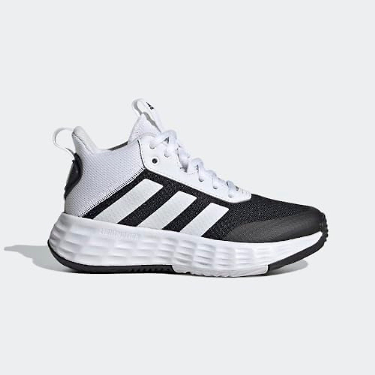 adidas Originals Flex Basketball Shoe, Black/White/Black, 2 US Unisex Little Kid