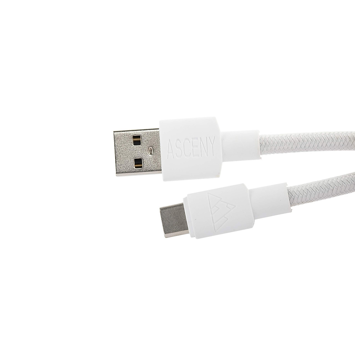 ASCENY Coiled & Double-Sleeved Mechanical Keyboard Cable, for Type-C Mechanical Keyboards (White)