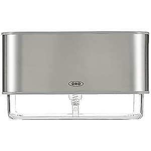 OXO Good Grips Stainless Steel Soap Dispensing Sponge Holder - Clear, One Size & Good Grips SimplyTear Paper Towel Holder - Stainless Steel