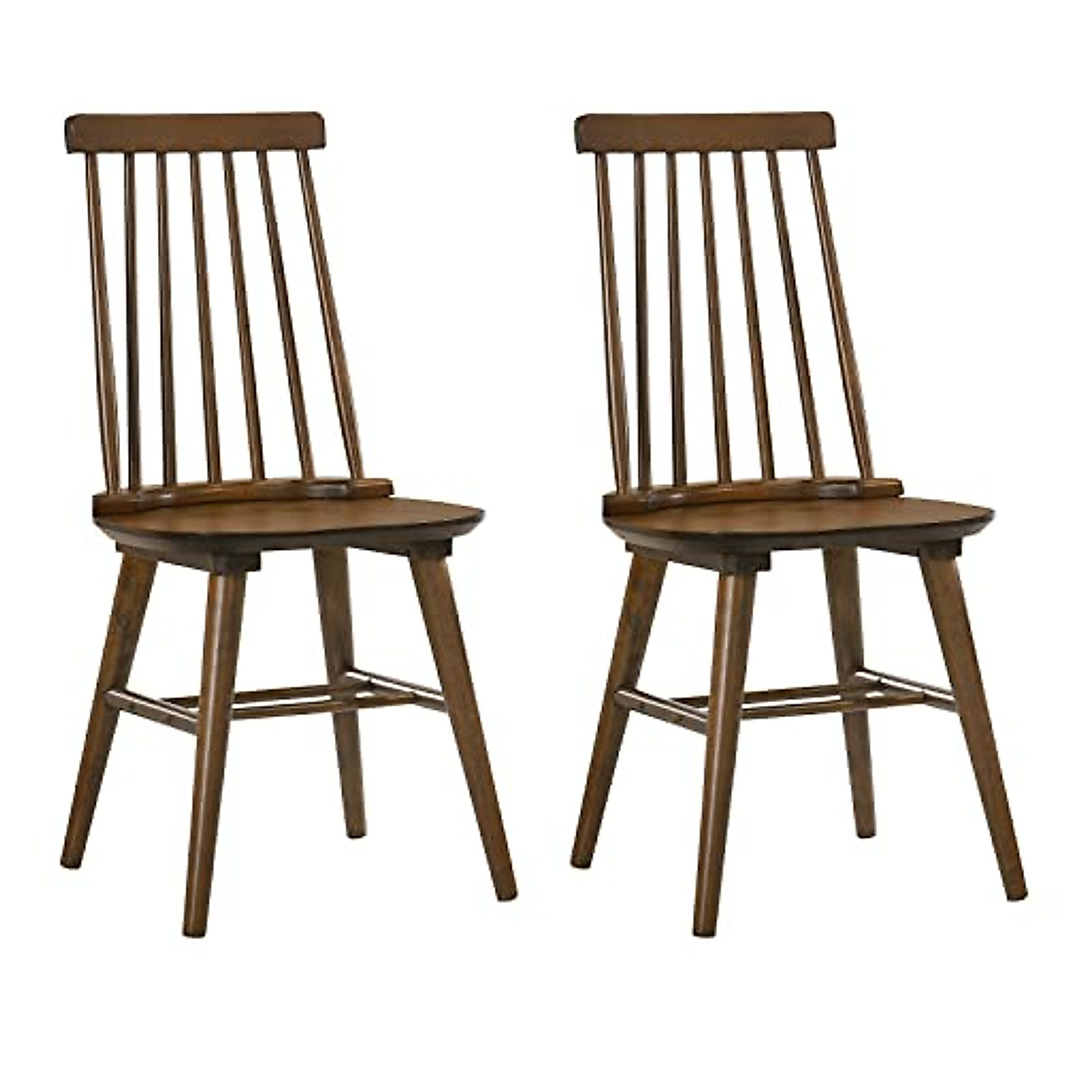 Duhome Dining Chairs Set of 2, Farmhouse Kitchen Chairs Windsor Chairs for Dining Room Spindle Back Chairs with Solid Wood Legs, Walnut