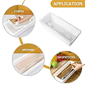 UPKOCH 2pcs box Chopsticks Utensil Household Drawer Drainer Basket Rack Chopstick Cover Board Decorative Spoon Flatware and Container Caddy with Dish for Drainage Countertop Home Fork