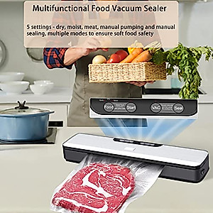 Fully Automatic Food Sealer Dry/Wet Silver Vacuum Sealer with 10 Vacuum Seal Bags and 1 Suction Hose (vacuum sealer)