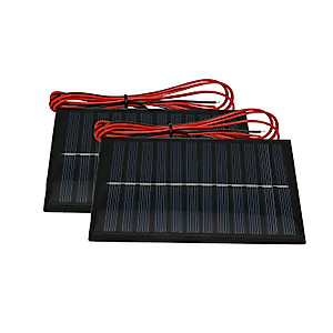 2Pcs Mini Solar Panels for Solar Power, 6V 220mA Mini Solar Panel Kit DIY Electric Toy Photovoltaic Cells Solar Epoxy Cell Charger with 1 Meter Wire 4.72"*3.54"(120mm*90mm)