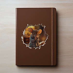 Praying Mouse Wall Hole Sticker - Faith - Religious - God - Hope - Spiritual - Sympathy - Church Mouse Wall Sticker with 3D Effect