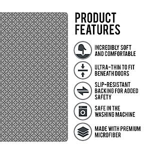 Shape28 Small Area Rug Mat Ultra-Thin Kitchen Rug Entrance Mat with Non Slip Rubber Backing Size 20 inches x 16 inches Color Gray Design 6m