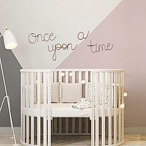 Once Upon a Time Metal Wall Art Read Signs Playroom Decor Nursery Wall Decor Words Art for Kids Playroom Signs Book Themed Decor Bookshelves Little Library Sign (Rose Gold)