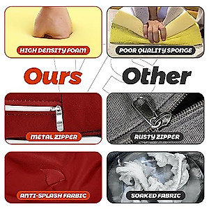 mudilun 19x19x3inch Outdoor Chair Cushions Double Piping with Carrying Handle Patio Furniture Cushions Outdoor with Zipper Waterproof Seat Cushions Set of 2 Durable Garden Sofa Couch Chair Pads