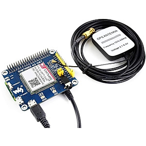 4G/3G/2G/GSM/GPRS/GNSS HAT Module for Raspberry Pi /4B/3B+3B/2B/Zero/Zero W/Zero WH/Jetson Nano Based on SIM7600G-H Support LTE CAT4 up to 150Mbps for Downlink Data Transfer,the Global Version