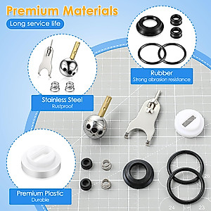 Dreyoo Kitchen Single Handle Faucet Repair Kit with RP212 Stainless Steel Ball Valves and Knob Handles, Compatible with Delta/Peerless Single Handle Faucets, Replacement for RP77739 and 86971 (2 Pack)