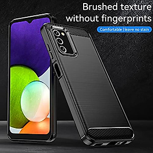 Osophter for Galaxy A03S Case,Samsung A03S Case with 2pcs Screen Protector Shock-Absorption Flexible TPU Rubber Protective Cell Phone Cover for Samsung Galaxy A03S US(Black)