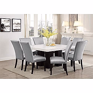 Camilla White Marble Top Square Dining Table