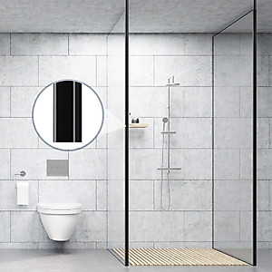 134 Inches Flexible Magnetic Strip Insert Shower Door Magnetic Strip Replacement Long Magnet Roll for Crafts for Framed Semi Framed Swinging Glass Shower Doors, Black (1 Roll)