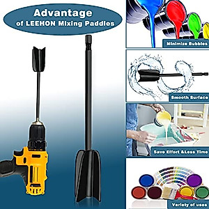 Resin Mixer Paddles, LEEHON Epoxy Mixer Attachment, Reusable Paint, Resin Mixer Paddle to Mix Epoxy Resin, Paint, Ceramic Glaze - Paint Mixer for Drill (4 Pcs)