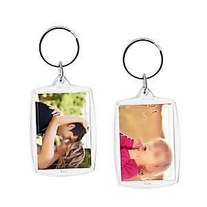vipolish 25Pcs Acrylic Photo Frame Keyring Clear Blank DIY Photo Image Keychain Wallet Friendly Picture Frame Framework Key Buckle Ring for Women and Men Rectangle Shape