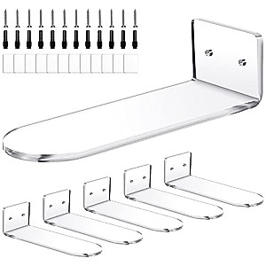 6 Pieces Floating Shoe Display Set Clear Shoe Wall Shelf Acrylic Floating Shoe Shelves Sneaker Wall Shelves Wall Mounted Shoe Shelves Levitating Shoe Rack to Display Sneaker Collection for Room Decor