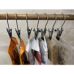 HAIZLUOP Metal Clip Hangers,10 Pack Laundry Hooks with Clips, Multi Functional Space Saving Boot Hangers for Tall Boots, Jeans, Food Packages,Towels, Chrome