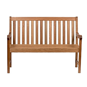 Amazonia Milano 4-Feet Patio Bench | Eucalyptus Wood | Ideal for Outdoors and Indoors, Light Brown