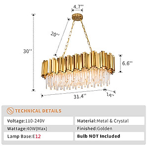 ZIROOPLUS 8 Light Modern Chandeliers Crystal Chandelier Pendant Lights Fixture for Dining Room, Bathroom, Bedroom, Living Room, Pool Table Light E12 Bulb Required