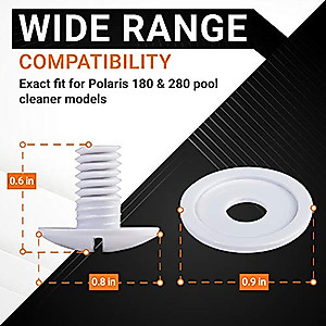 BlueStars Pack of 6 Ultra Durable C-55 C55 White Plastic Wheel Screws with Pack of 6 Extra Washers Pool Cleaner Replacement Parts Exact Fit for Polaris Pool Cleaner 180/280