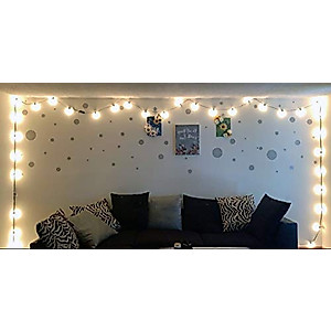 Polka Dot Wall Decals (63) Girls Room Wall Decor Stickers, Wall Dots, Vinyl Circle Peel & Stick DIY Bedroom, Playroom, Kids Room, Baby Nursery Toddler to Teen Bedroom Decoration 3"-6.5" (Grey)