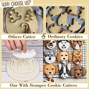 Flycalf Dog Cookie Cutter Schnauzer Baking Dough Tools with Plunger Stamps PLA Accessories Cutter Molds Gifts for Kids Decorative Party 3.5" Kitchen Cake Supplies