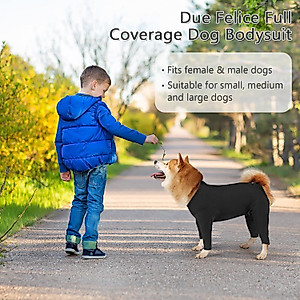 Dog Surgery Suit Female Spay Dog Onesie for Surgery Female Recovery Suit for Dogs Surgical Recovery Suit Male Neuter Dog Anti Shedding Suit Dog Body Suits After Surgery Black/Medium