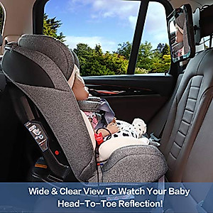 Baby Car Mirror with Light Innokids Dual Mode LED Lighting by Remote Control Clear View of Infant in Rear Facing Back Seat While Night Driving (Black)