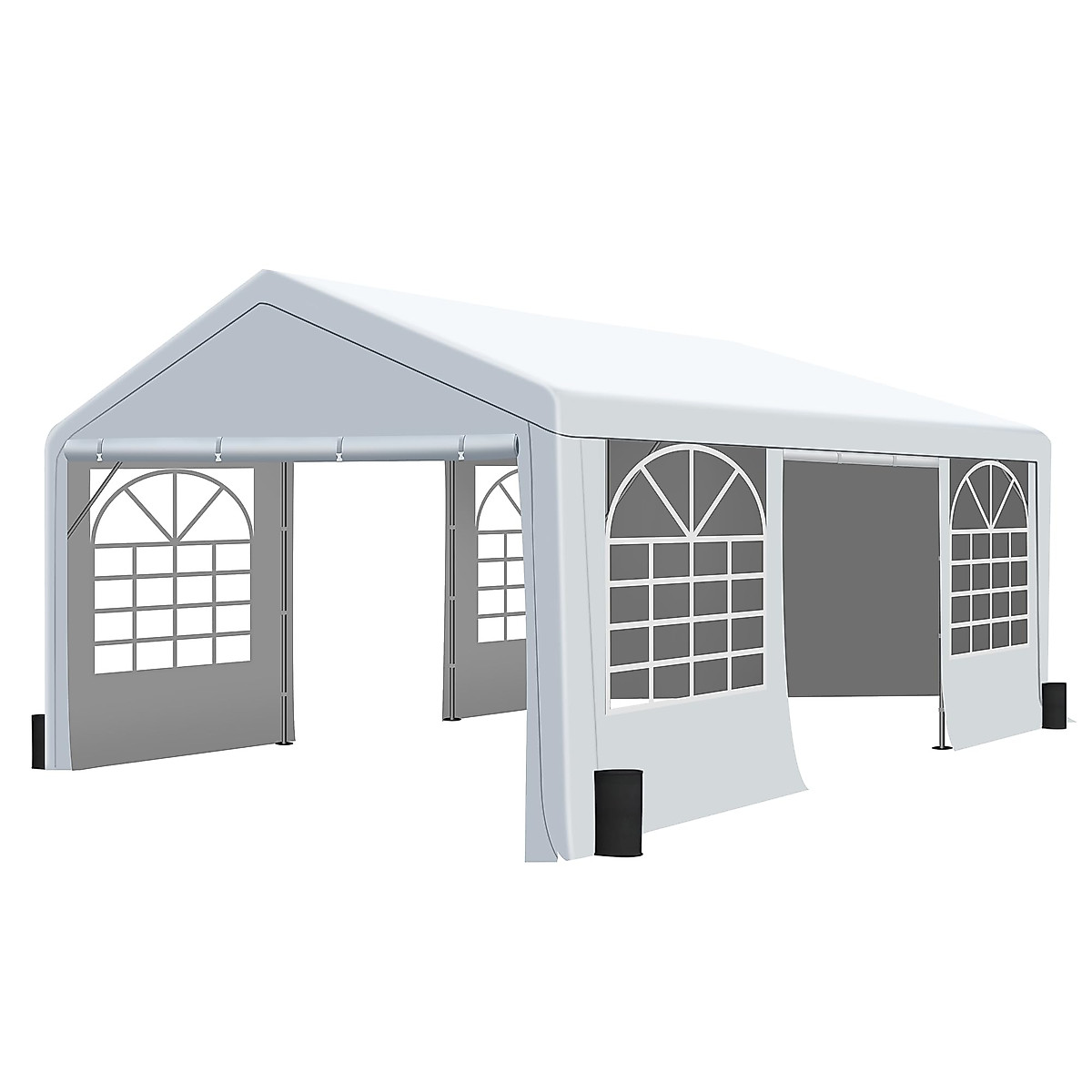 GARTOO 13' x 20' Canopy Party Tent & Carport - Heavy Duty Outdoor Wedding Gazebo with 4 Sand Bags, Event Shelter Canopy for Outdoor Event, Wedding, Birthday Party