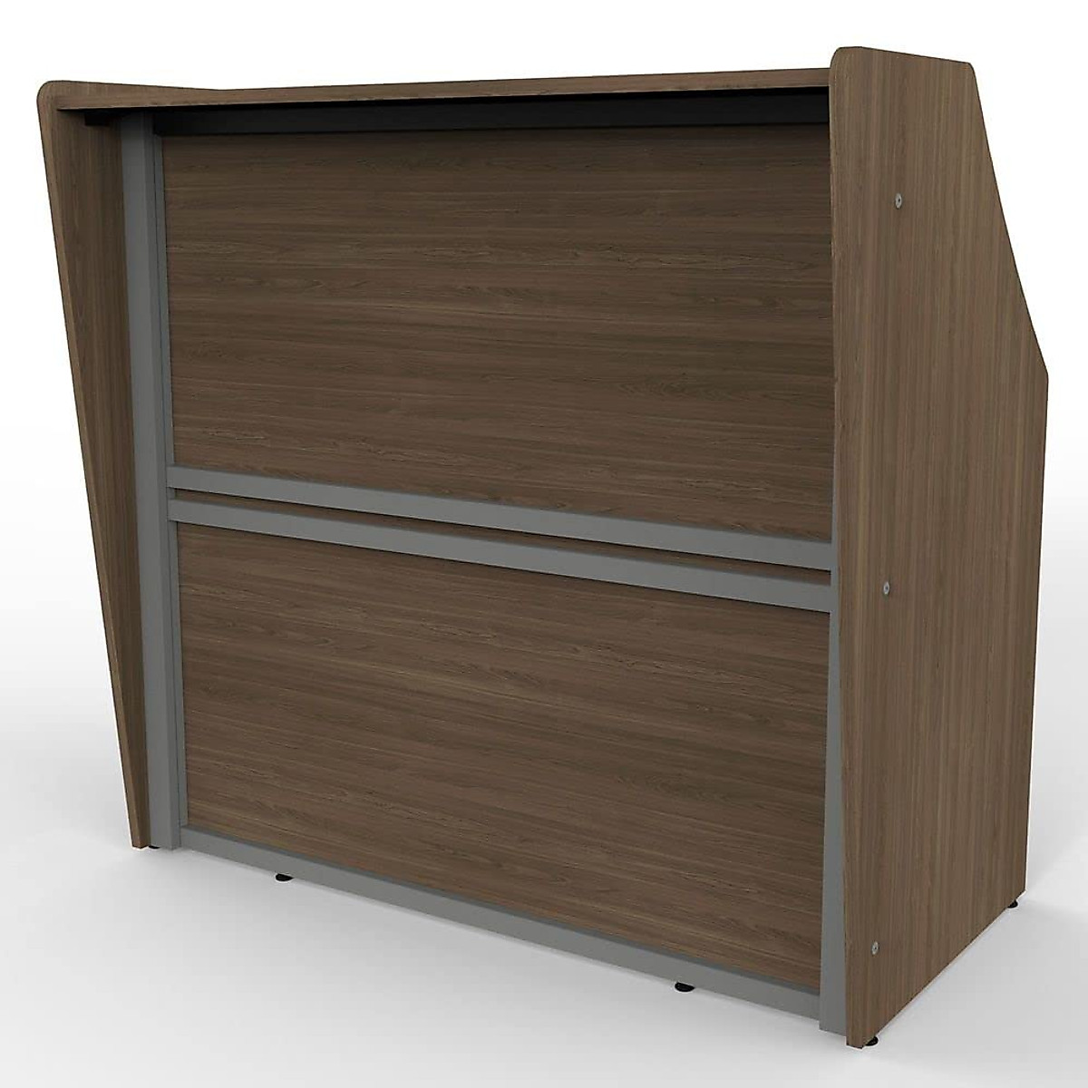 Linea Italia Office Reception Desk, 48" x 24" x 45", Walnut