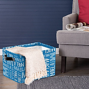 ZAACUSTOM Foldable Personalized Toy Box for Boys Girls with Name Waterproof Kids Custom Storage Bin Baskets Cube Boxes Organizer with Handles for Organizing Shelf Closet, 1 Pack