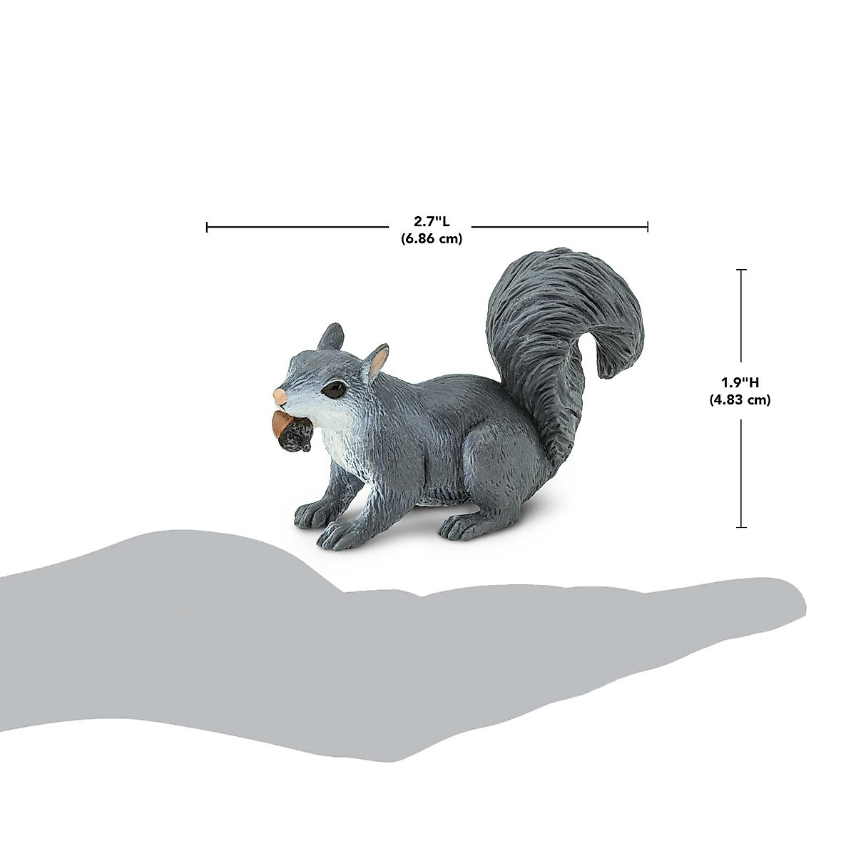 Safari Ltd. Gray Squirrel Figurine - Lifelike 3" Wildlife Figure - Educational Toy for Boys, Girls, and Kids Ages 3+