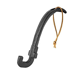 EasiBBQ Cast Iron Grill Grate Lifter, Cooking Grid Lifter Gripper for Big Green Egg, Primo Kamado Charcoal Grill Smoker