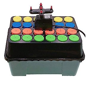HORTIPOTS Aeroponic Clone Machine 24 site with Oxygen Add-up Air Diffusing Bubbler Kit and Extra 2 inch Neoprene Clone Collars Pack of 72