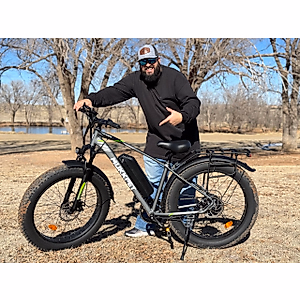 Mukkpet Suburban 750W Electric Bike for Adults, 25MPH Ebike, 26'' X 4.0 All Terrain Tire Electric Mountain Bikes 48V 15AH BMS Removable Battery Adult Electric Bicycles 7-Speed Electric Bike