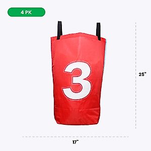 Boley Sack Race Bag Set with Ankle Bands - 4 Pk Potato Sack Race Bags for Kids Ages 5+ - Outdoor Party Carnival Games - Yard Games for the Family