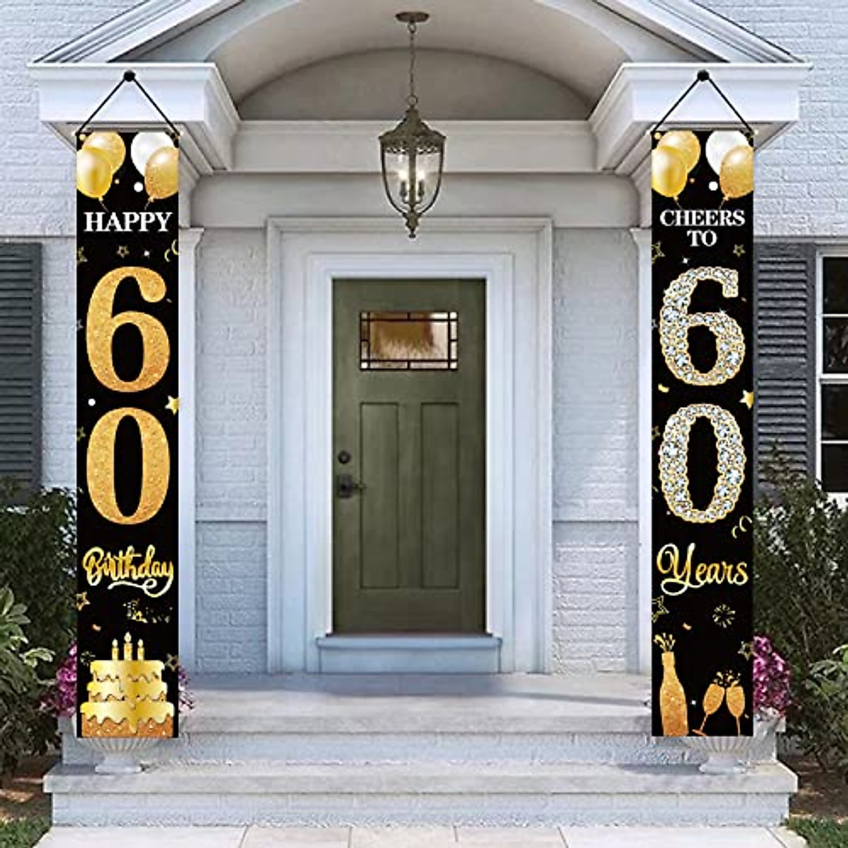 Celebrate 60th Birthday in Style with Black & Gold Door Banner