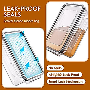 KEMETHY 40 Pcs Food Storage Containers with Lids Airtight (20 Containers & 20 Lids), Plastic Meal Prep Container for Pantry & Kitchen Organization, BPA-Free, Leak-Proof with Labels & Marker Pen