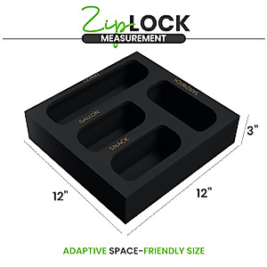 Utopia Kitchen Caddy Ziplock Bag Organizer, 4 Separate Bamboo Food Storage, Plastic Bag Holder for Kitchen Drawer, Suitable for Gallon, Quart, Sandwich & Snack Variety Size Bags - (Natural)