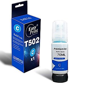 EASYPRINT Compatible Cyan T522 T502 Refill Ink Bottle Replacement for 502 Ink Ecotank Used for ET2700 ET2750 ET3700 ET3750 ET4750 ET4760 ET3760 ET3710 ST2000 ST3000 ST4000