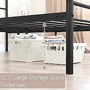 Weehom Full Size Metal Bed Frame Mattress Foundation/Platform Bed Heavy Duty Steel Slat Best for Kids Adults Student Black