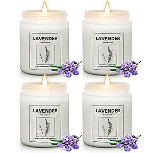 4 Pack Scented Candles Gift Set for Women, Candles for Home Scented, Soy Candle Jar Aromatherapy Lavender Scent Ideal Gifts for Women, Birthday Mother's Day Gift Set, 6.35 oz - Pack of 4