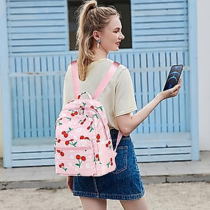 CAMTOP Mini Backpack Girls Teens Cute Cherry Small Backpack Purse Casual Travel School Bag