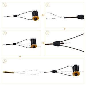 Goture Black Bullet Head Bobbin with Ceramic Tips,Fly Fishing Tying Tool Made of Iron and Ceramic,Lure Making Tool