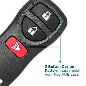 Keyless2Go Replacement for New Shell Case and 3 Button Pad for Remote Key Fob with FCC KBRASTU15 - Shell ONLY