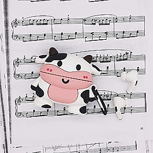 PAWQIM Compatible with AirPods Pro Case Cover, Kids Girls Boys Women Funny Fashion 3D Cartoon Cute Kawaii Animal Design Cow Silicone Protective Cover for Airpods Pro Case (2019 Release)